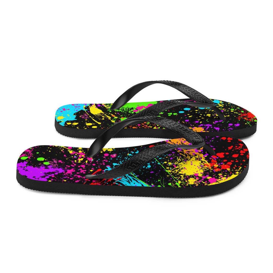 80s Neon Graffiti Flip Flops, 80s Flipflops, 80s Themed Birthday, 80s ...