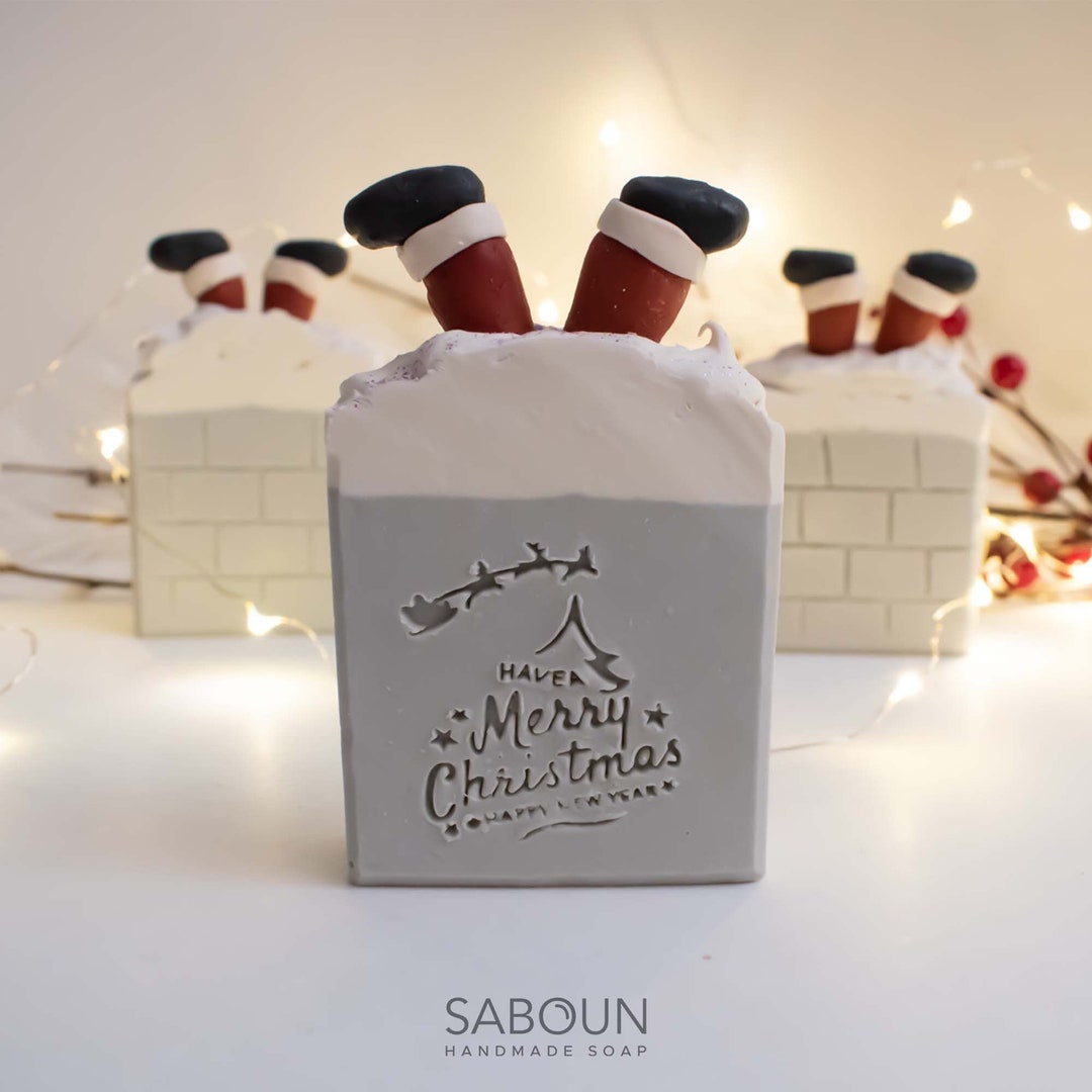 Santa in Chimney Christmas Gift for Her Vegan Natural Soap Stocking ...