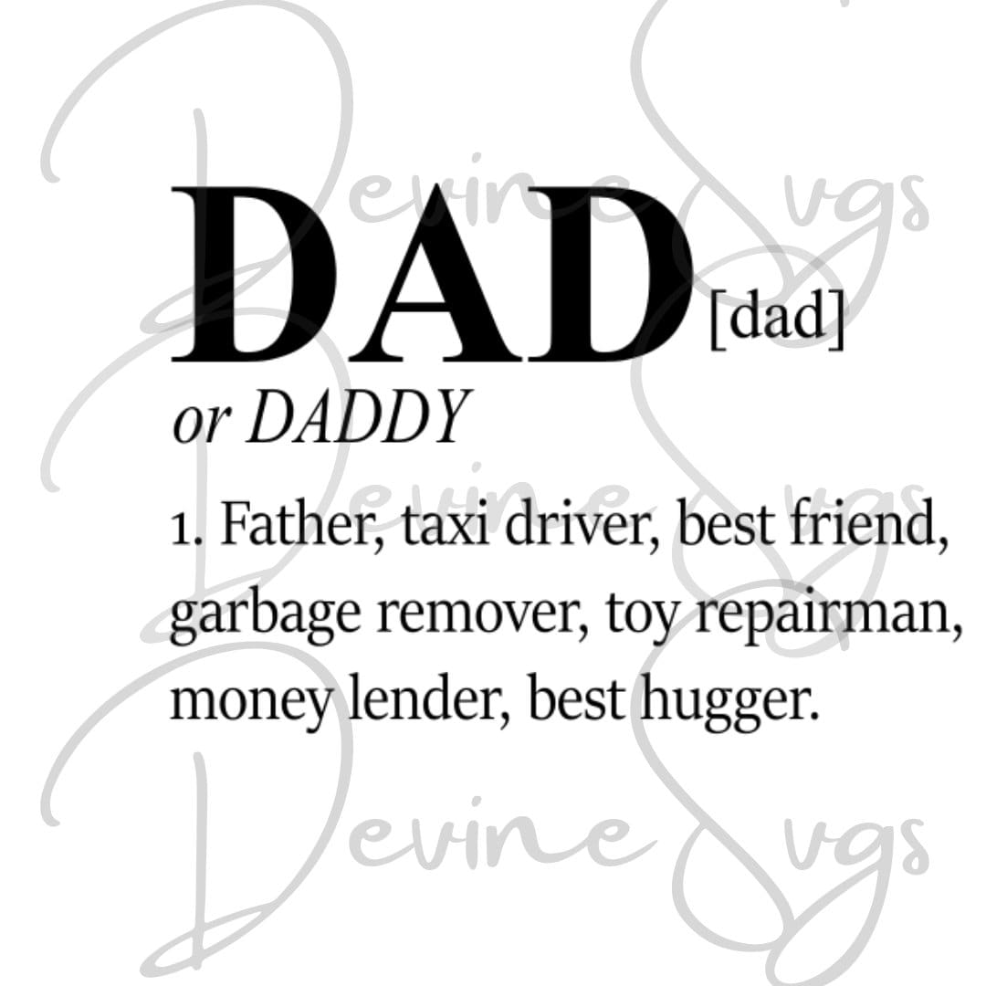 Dad Definition, Simple Svg, Fathers Day Gift, Daddy Svg, Cricut Svg ...