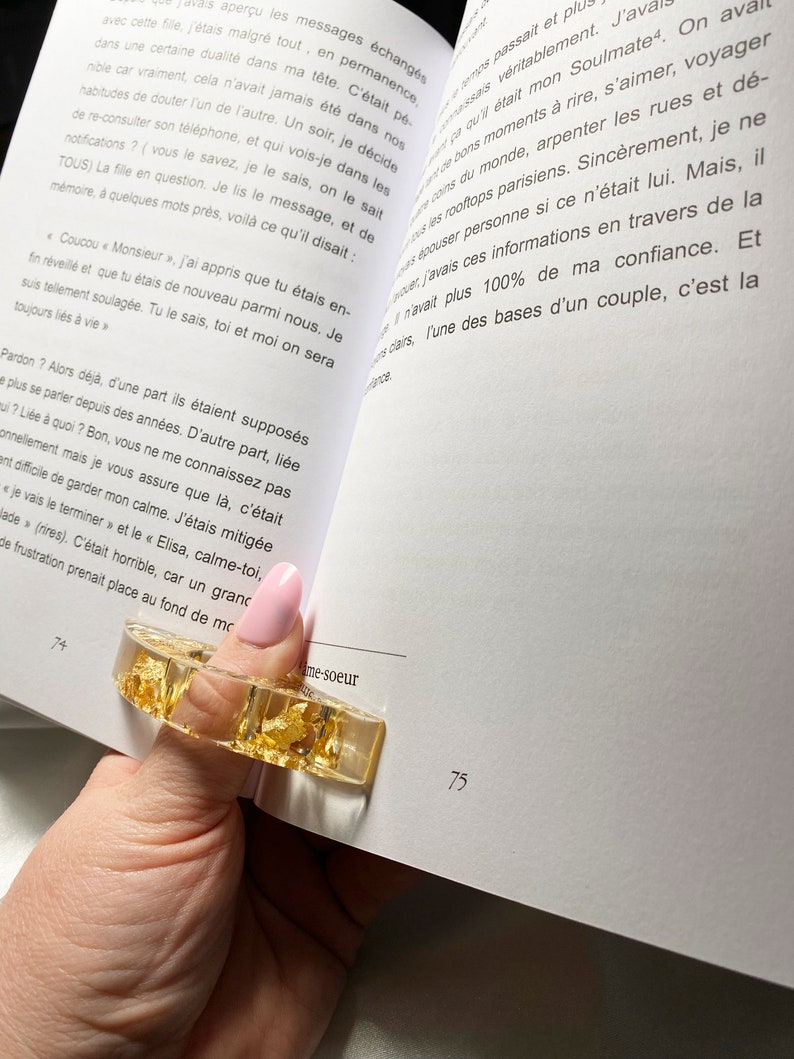 Bague de lecture porte-page en résine | Support de livre | Marque-page ...