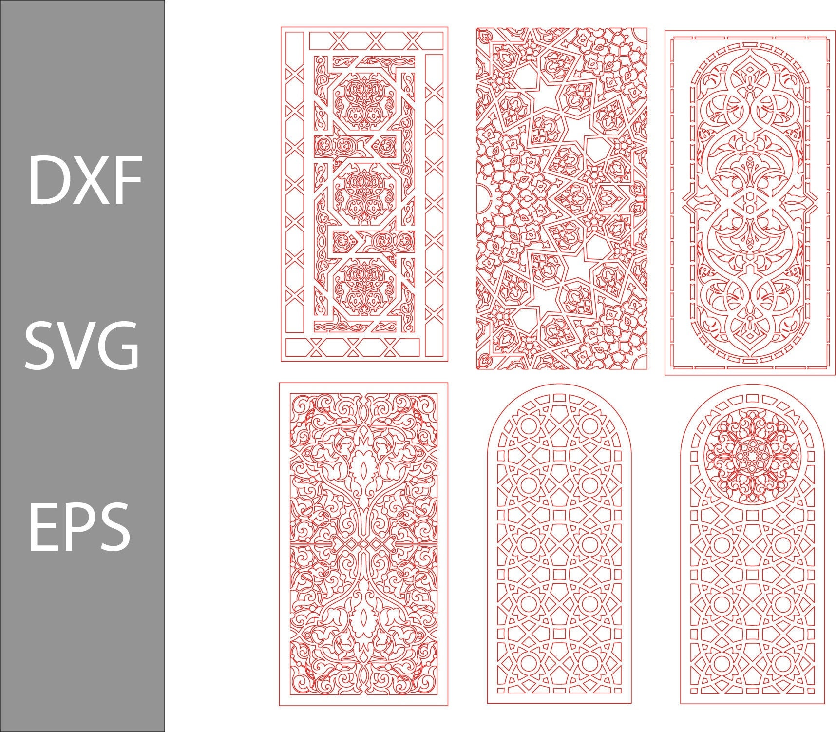 Middle Eastern & Moroccan DXF, EPS, SVG Vectors Art, Laser, Cnc ...