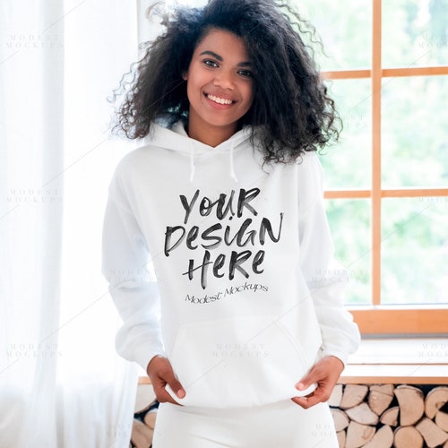 Gildan 18500 White Hoodie Mockup Gildan Sweatshirt Mockup Etsy