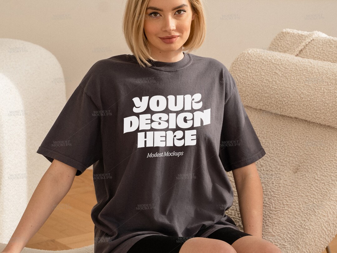 Comfort Colors C1717 Graphite Mockup | Graphite Tshirt Mock up | Model ...