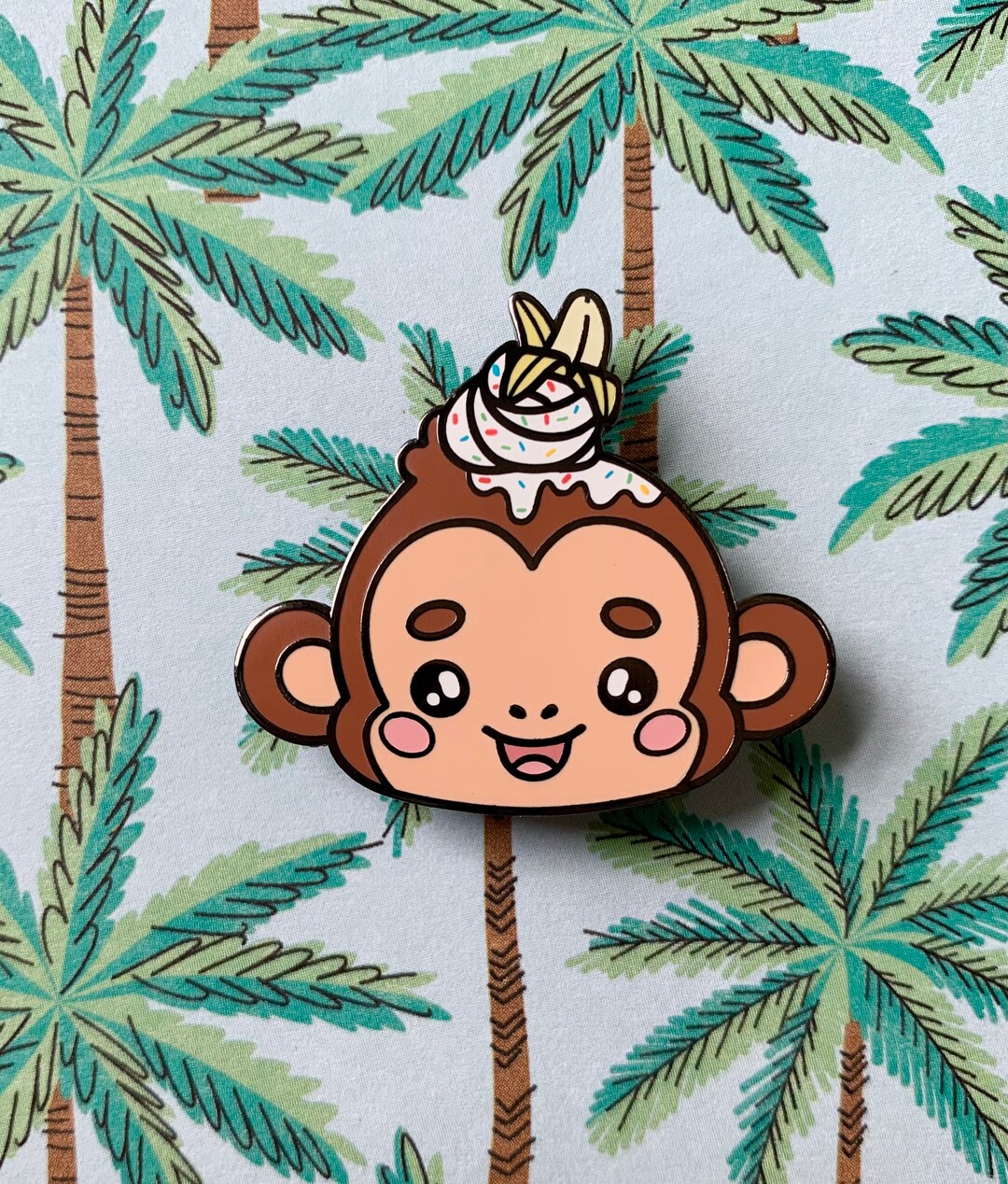 Monkey Pin Monkey Hard Enamel Pin Cute Monkey Banana Pin Cute Animal ...