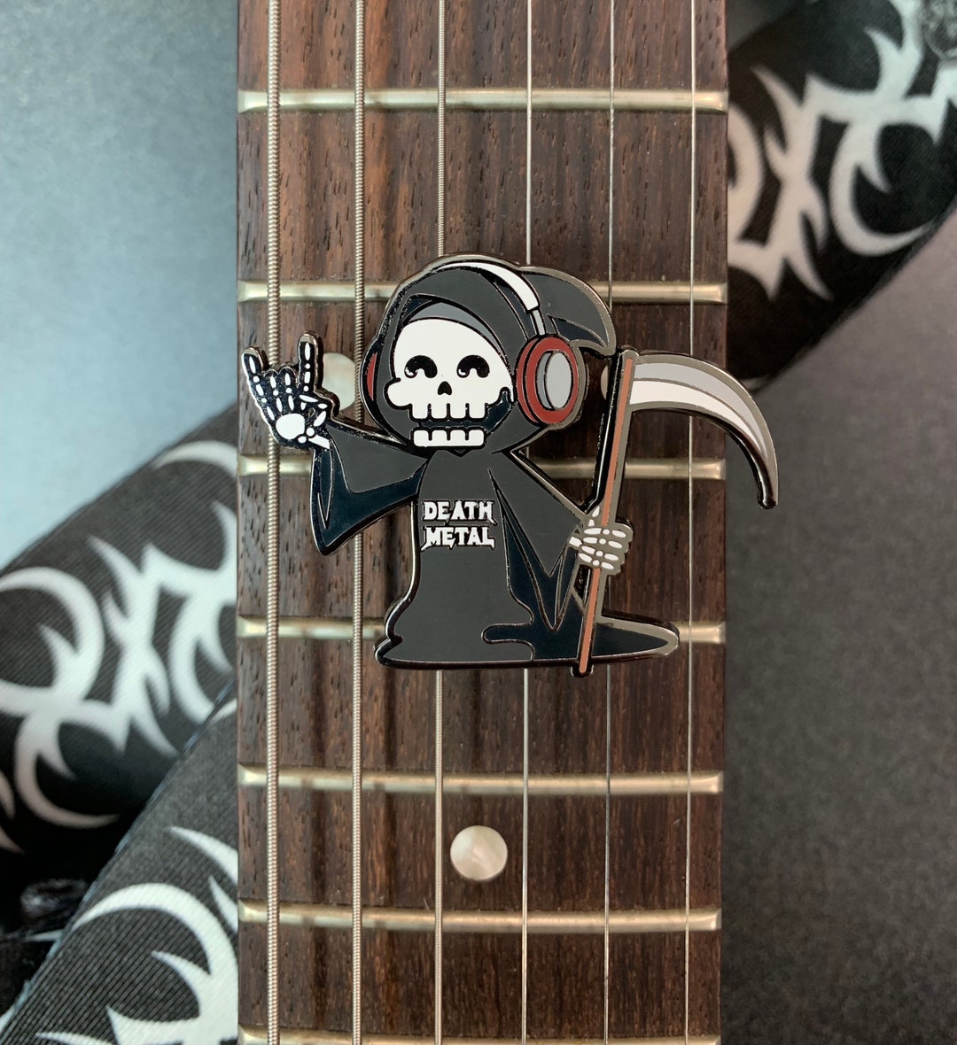 Grim Reaper Enamel Pin Death Metal Pin Creepy Cute Pin Music Lover Gift ...