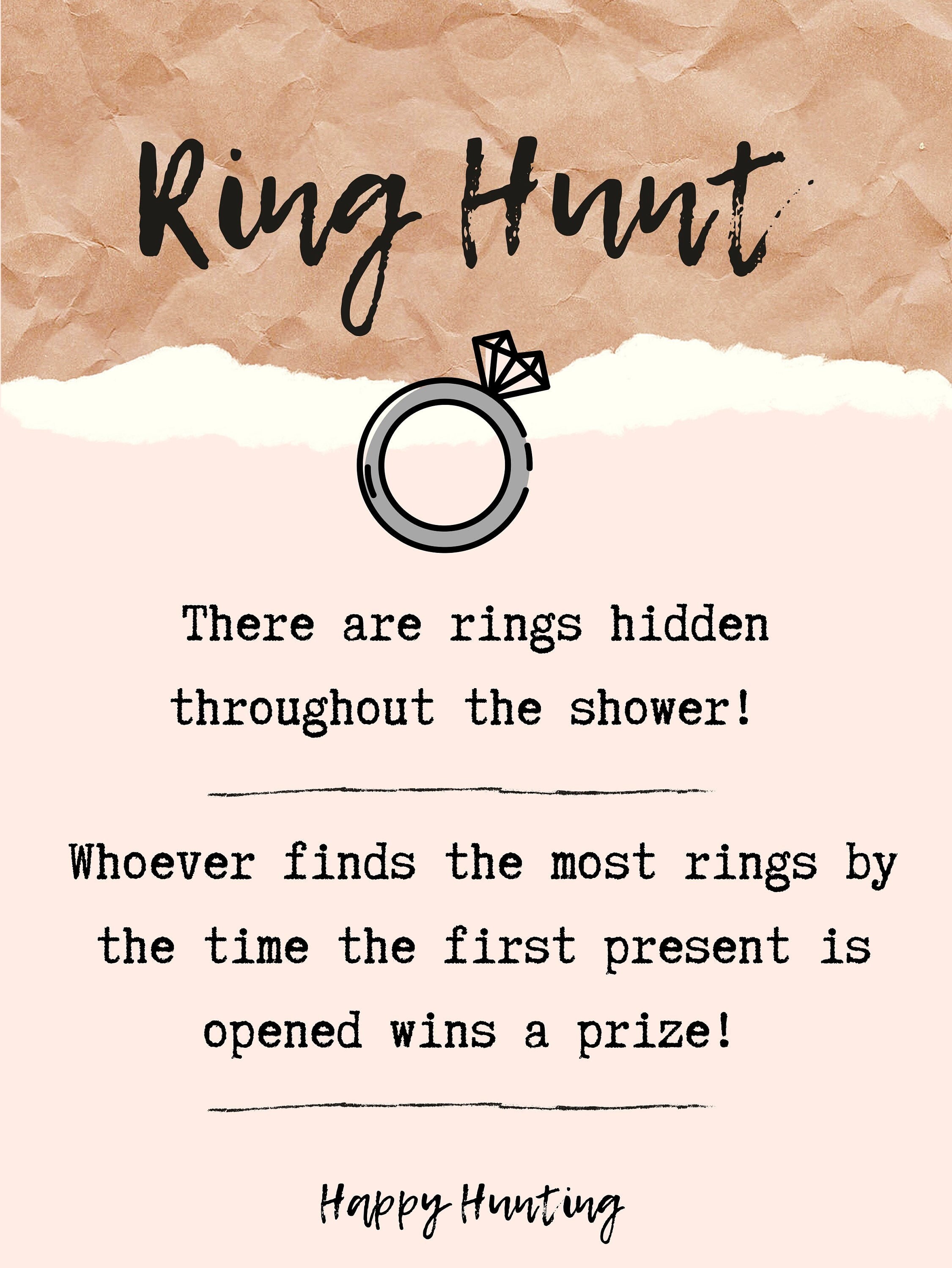 Customizable Bridal Shower Game, Ring Hunt - Etsy UK