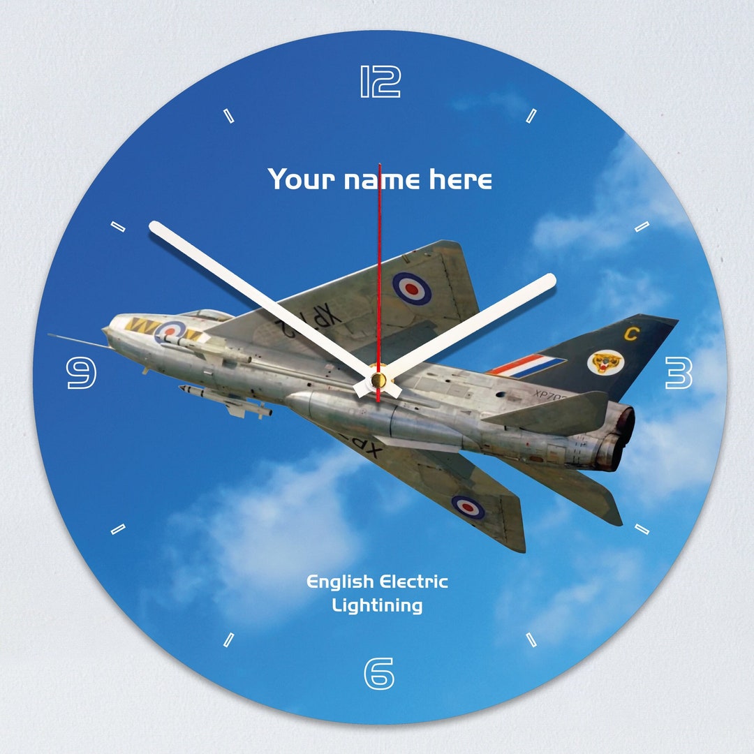 English Electric Lightning Jet Fighter Clock Personalised - Etsy