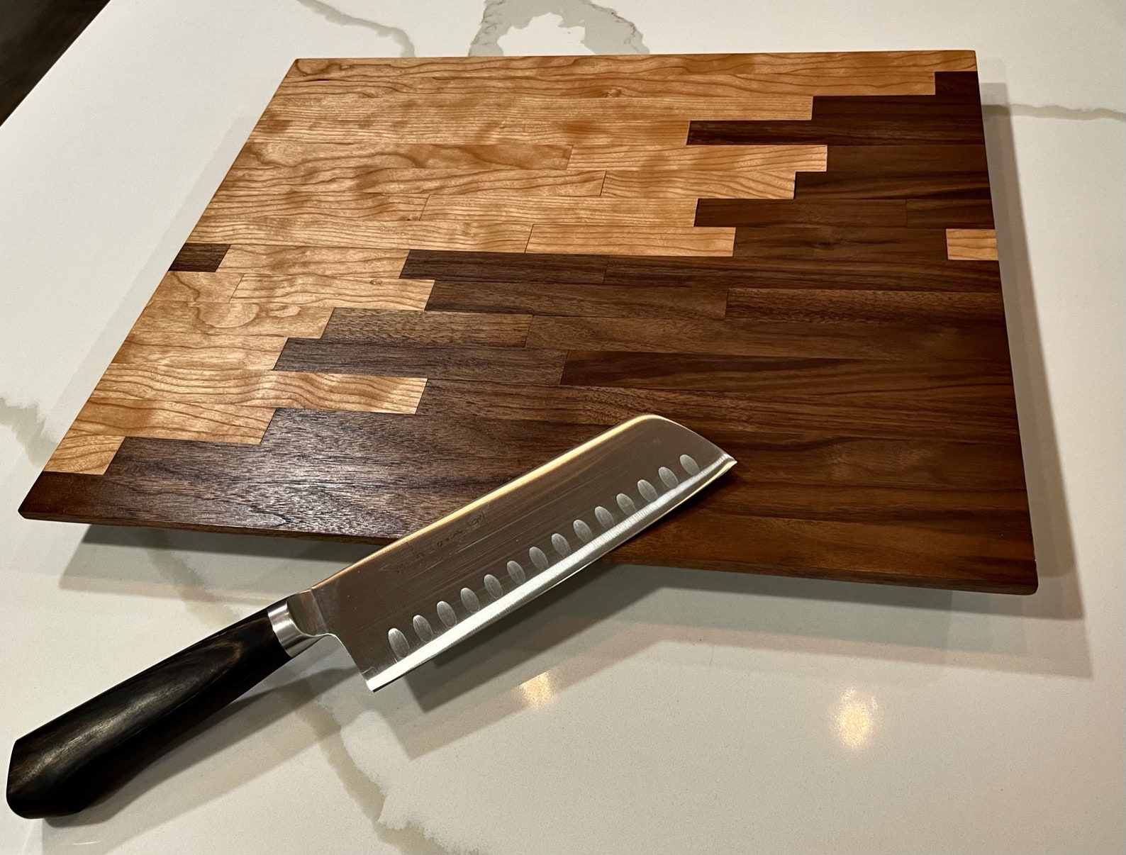 Walnut and Cherry Edge-grain Cutting Board Made to Order - Etsy