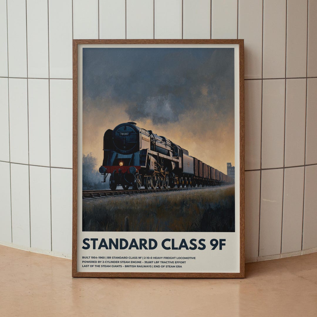 British Rail 9F Steam Locomotive Poster: Vintage Railway Wall Art - Etsy