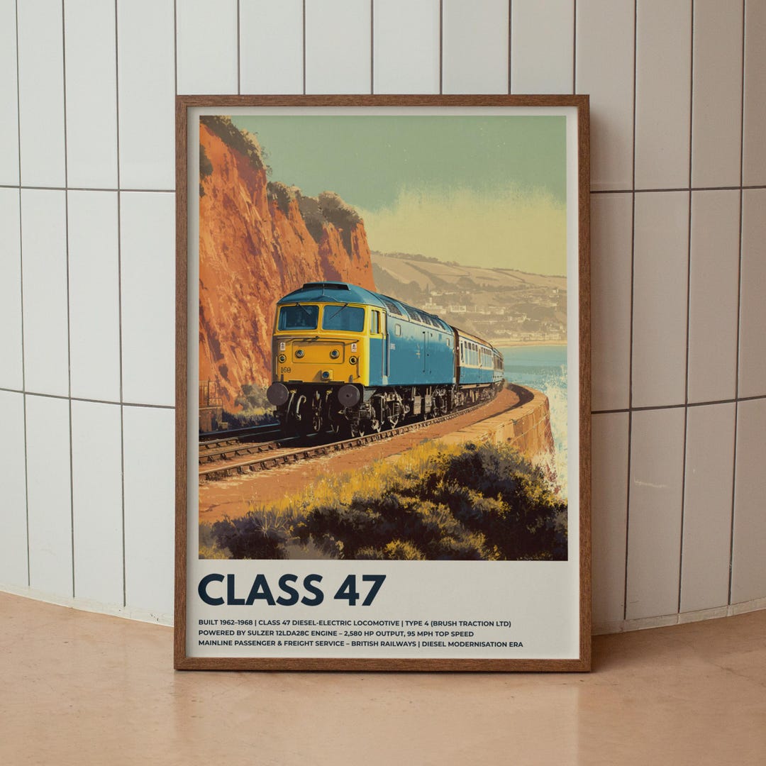 Class 47 Diesel Locomotive Print | Vintage British Rail Art - Etsy