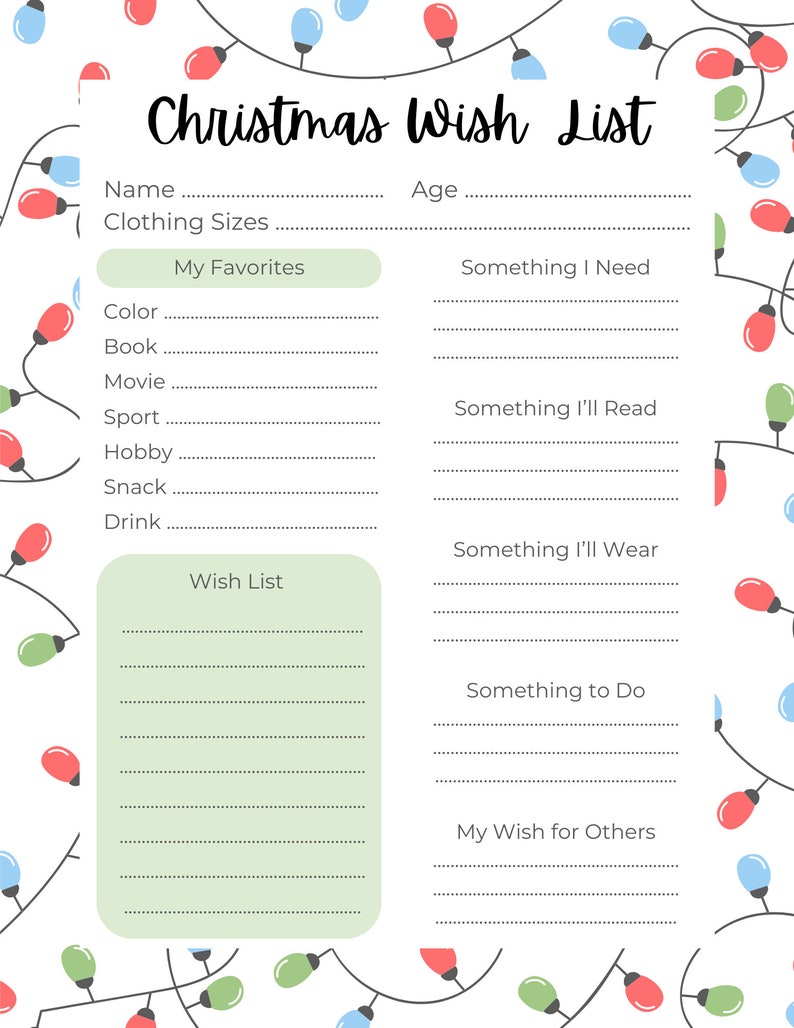 Christmas Wish List - Etsy