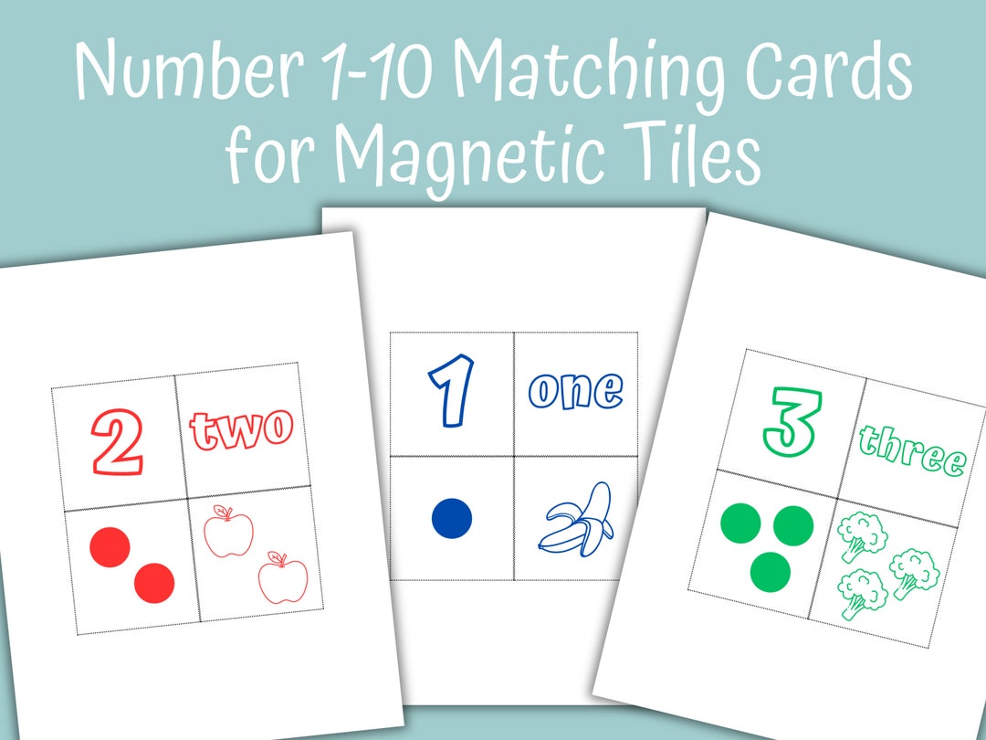 Number Matching Game for Magnetic Tiles - Etsy