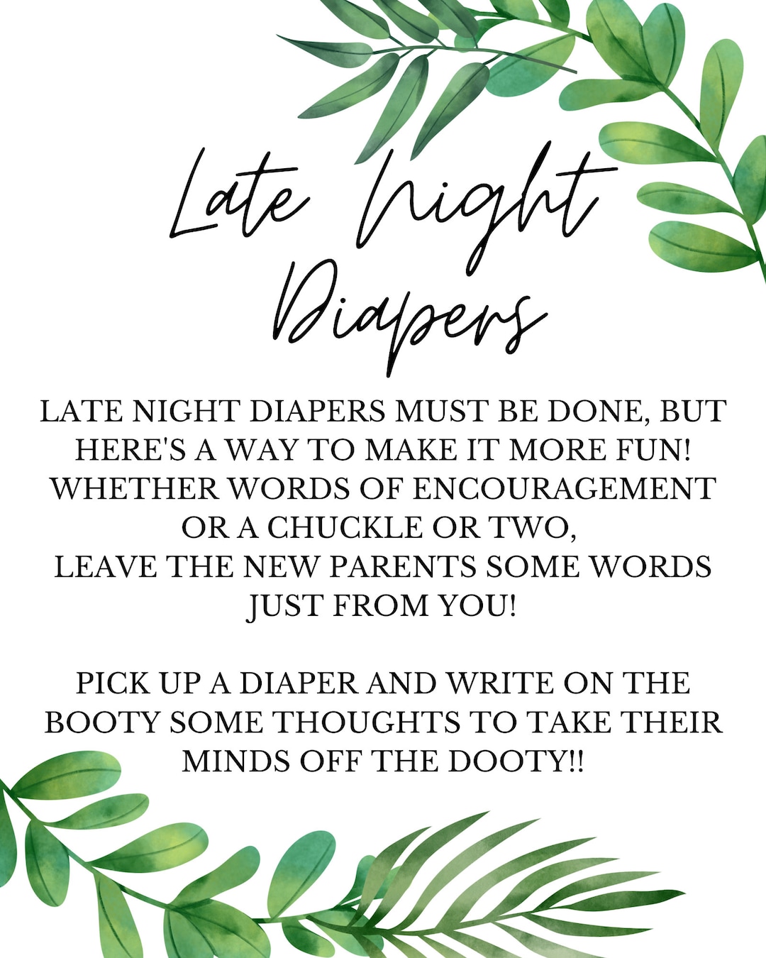 Late Night Diapers Printable - Etsy