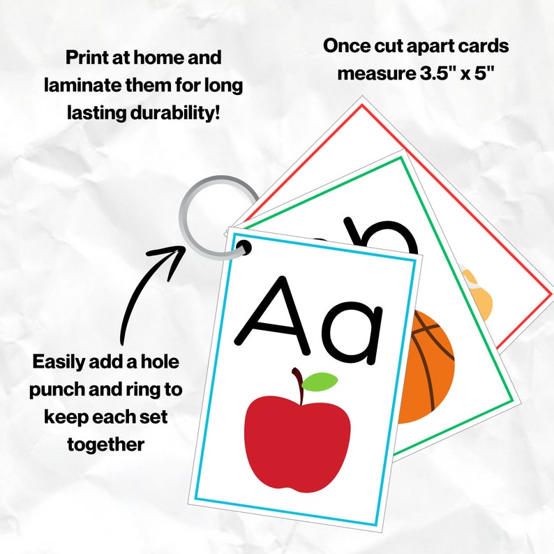 Alphabet Flash Card 4 Set Bundle - Etsy