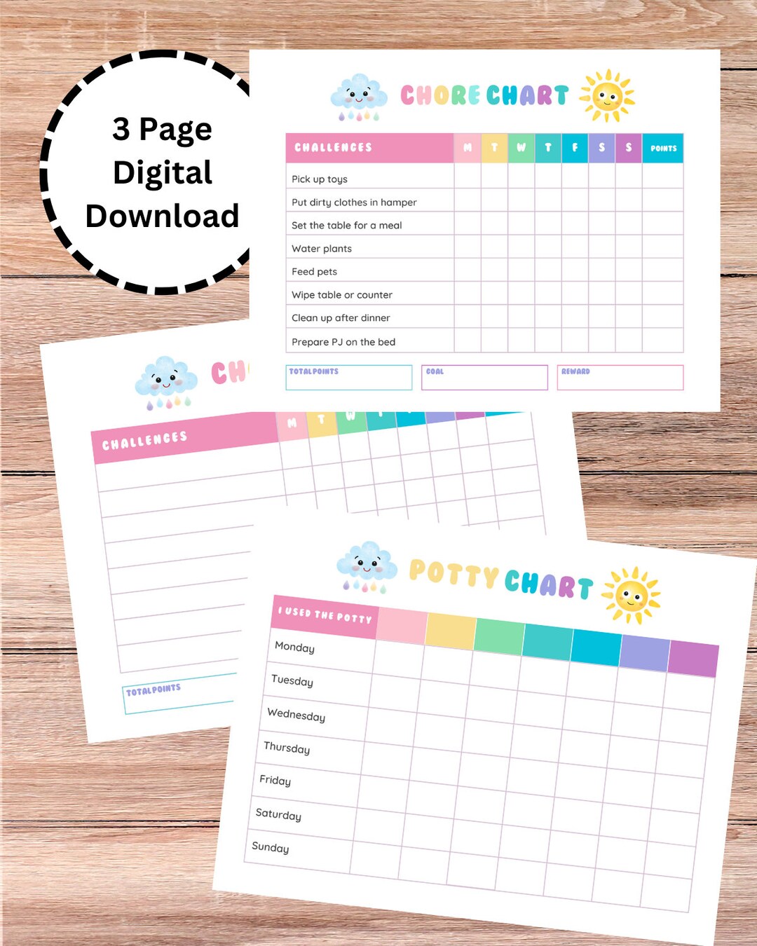 Toddler Chore and Potty Bundle Printable - Etsy
