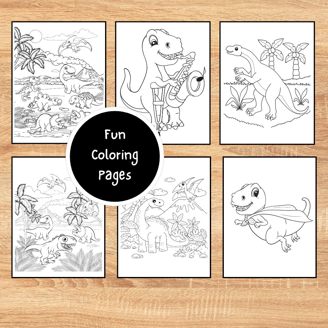 Dinosaur Activity Coloring Sheets - Etsy