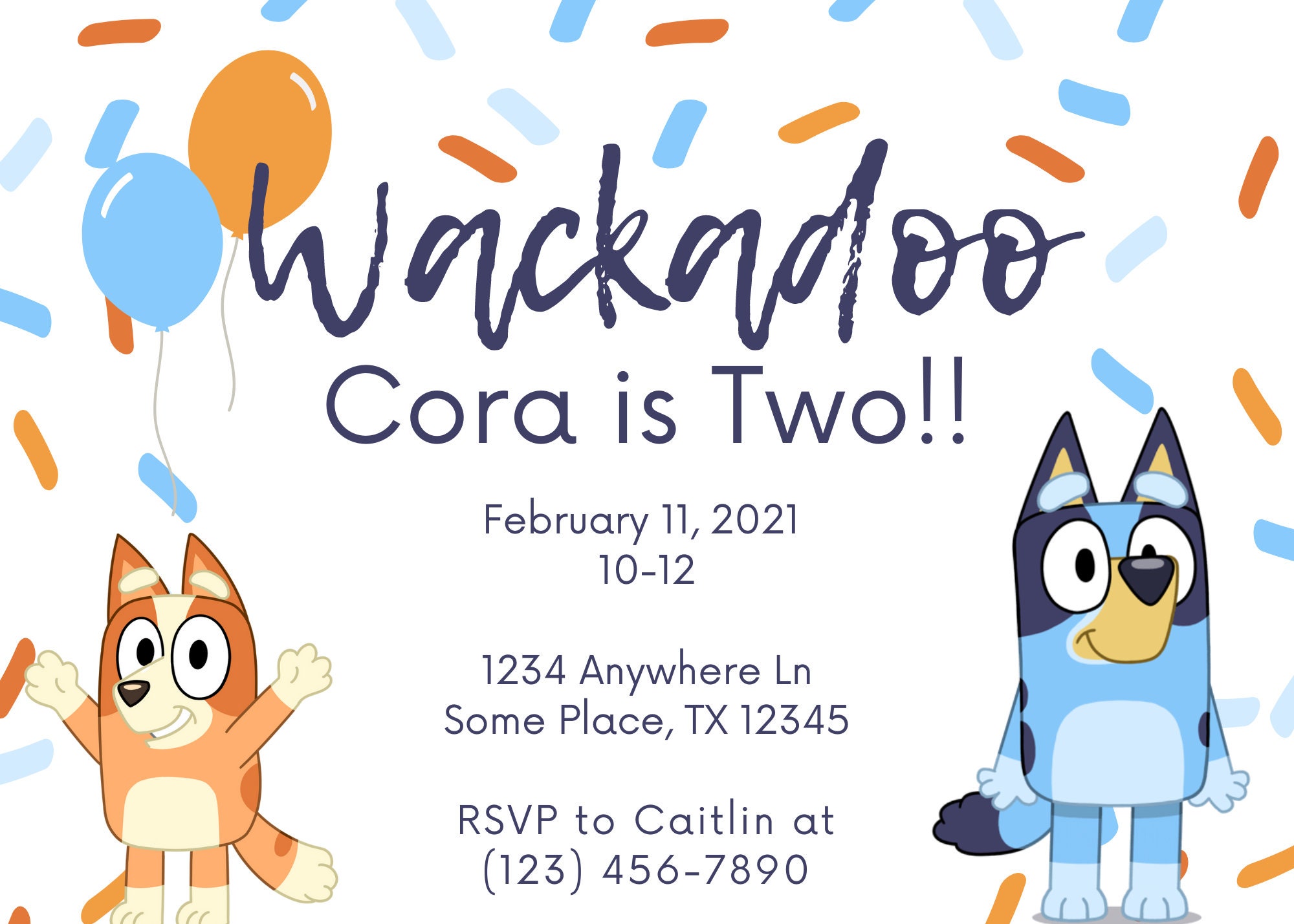 Wackadoo 'bluey' Birthday Invitation - Etsy