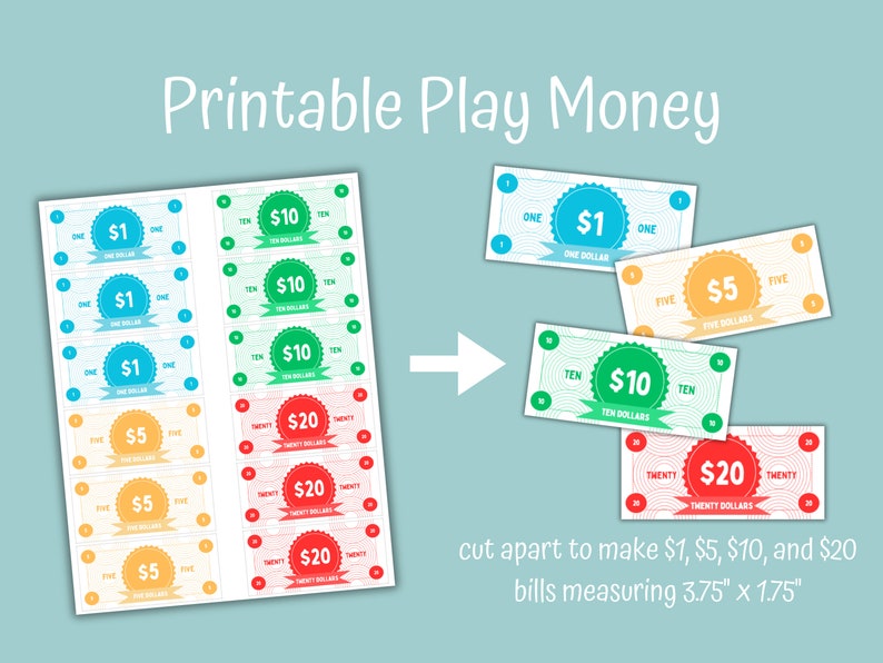 Printable Play Money - Etsy