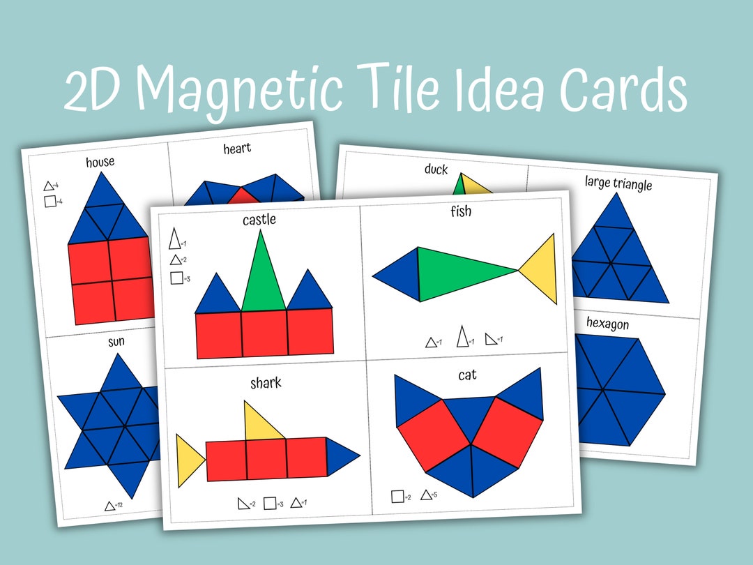 2D Magnetic Tile Shape Cards - Etsy