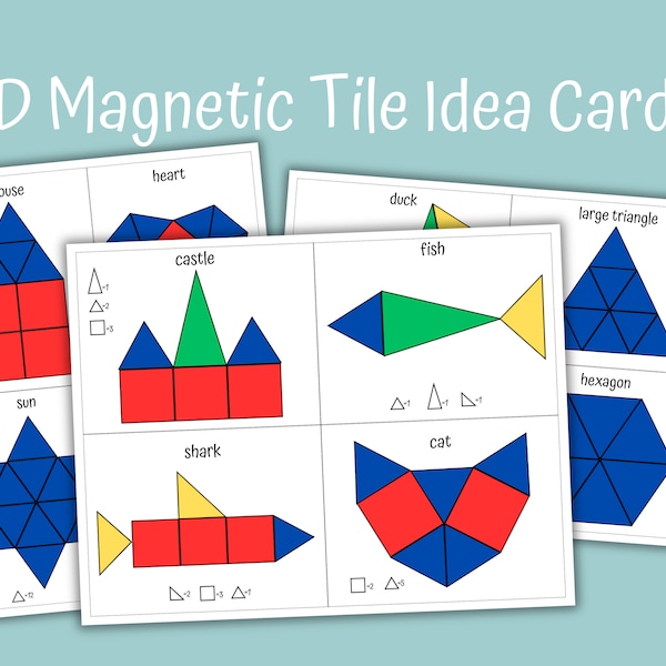 Magnetic Tile Cards - Etsy
