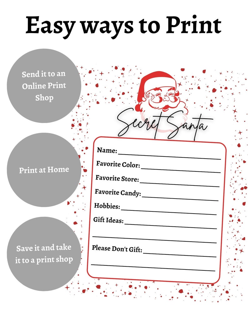 Secret Santa Wish List - Etsy