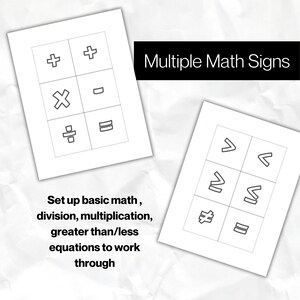 Basic Math Magnetic Tile Cards - Instant Download Print at Home - Etsy