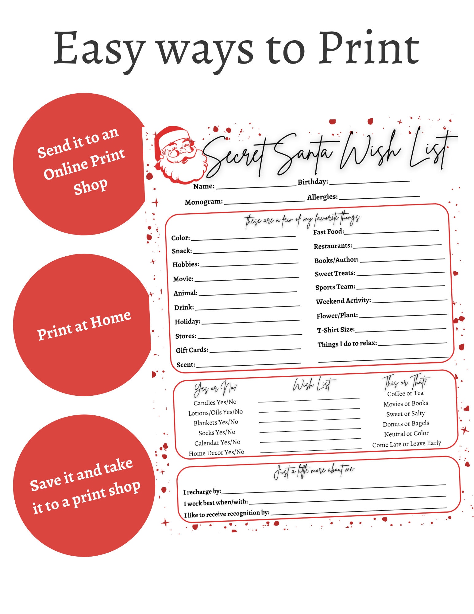 Secret Santa Wish List Maker