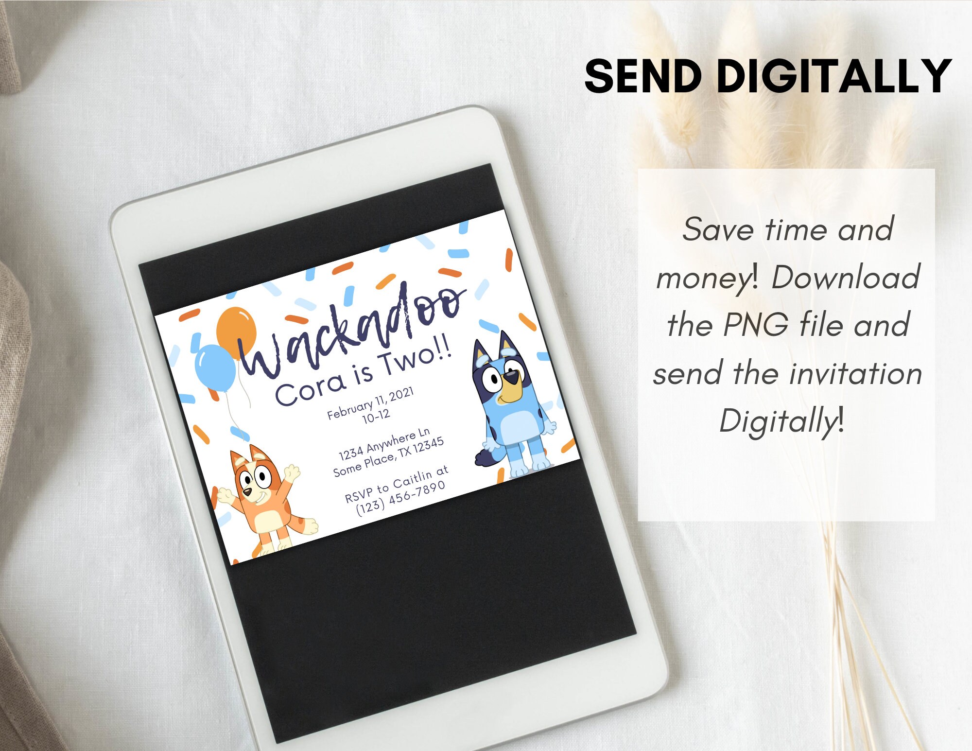 Wackadoo 'bluey' Birthday Invitation - Etsy