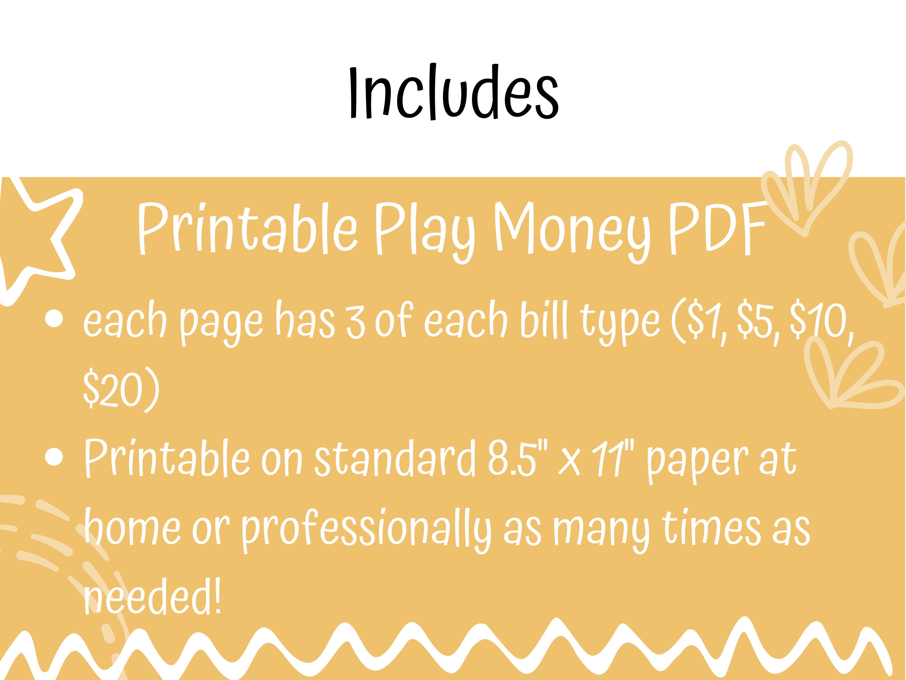 Printable Play Money - Etsy