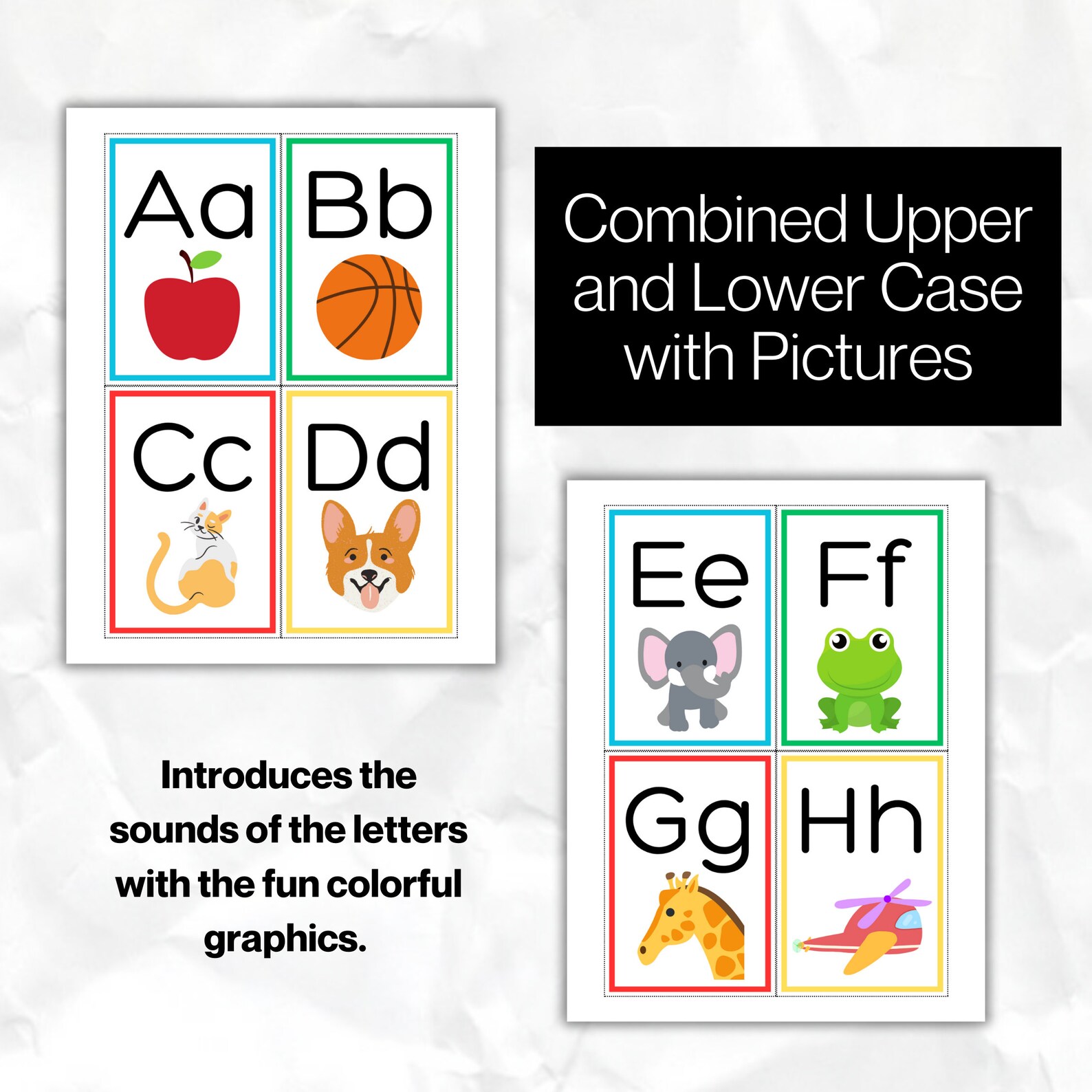 Alphabet Flash Card 4 Set Bundle - Etsy