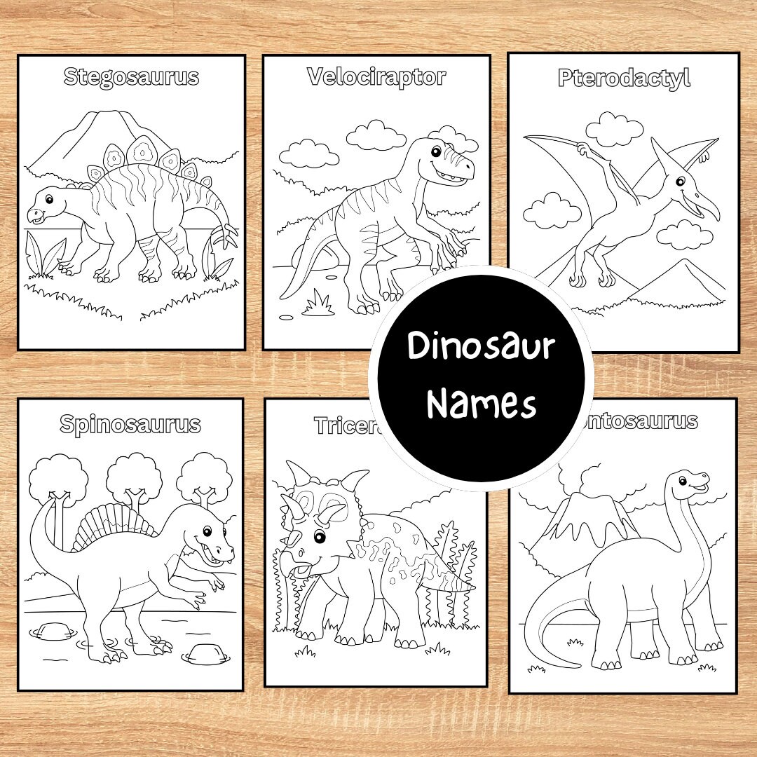 Dinosaur Activity Coloring Sheets - Etsy