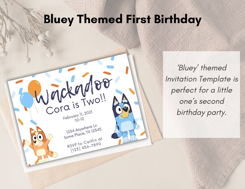 Wackadoo 'bluey' Birthday Invitation - Etsy