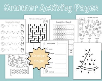Favorite Things About Summer Activity Sheets for Kids Summer Fun ...