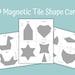 2D Grey Magnetic Tile Shape Cards - Etsy