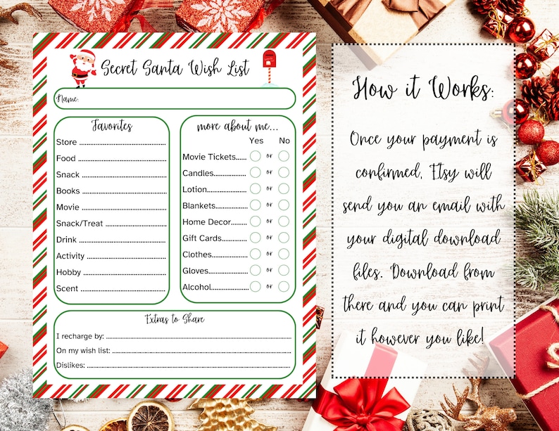 Secret Santa Wish List - Etsy