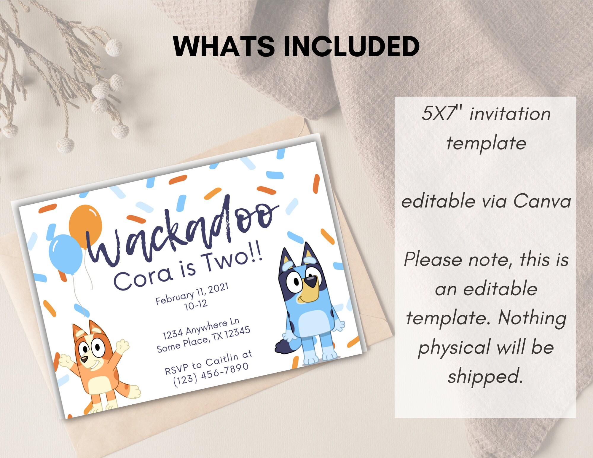 Wackadoo 'bluey' Birthday Invitation - Etsy