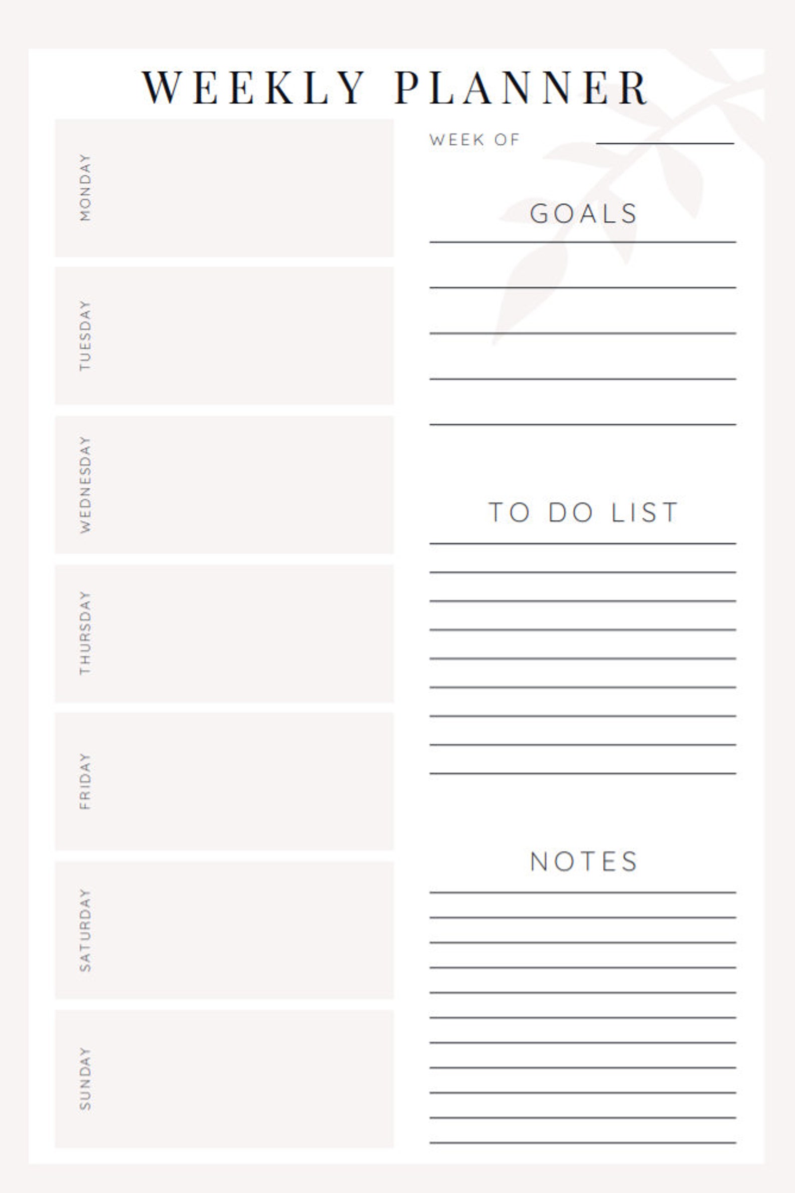 Weekly Digital Planner Etsy