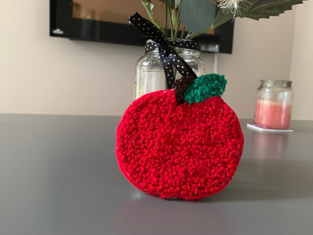 Red Apple Mug Rug Coaster - Etsy