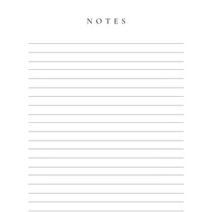 Minimalist Daily Notes Template | Printable Notes Sheet | Organize Your ...