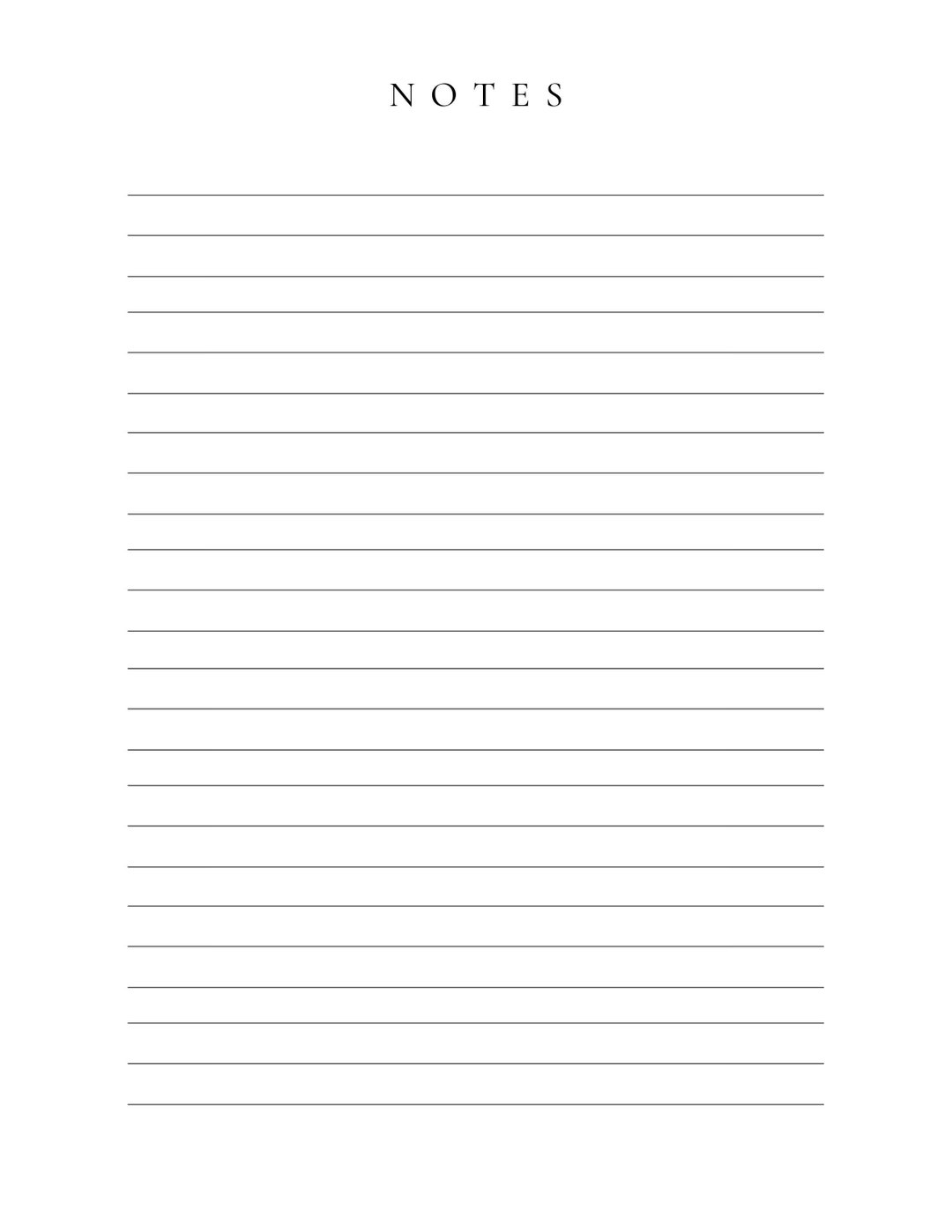 Notes Template Printable Daily Notes Sheet Minimalist - Etsy