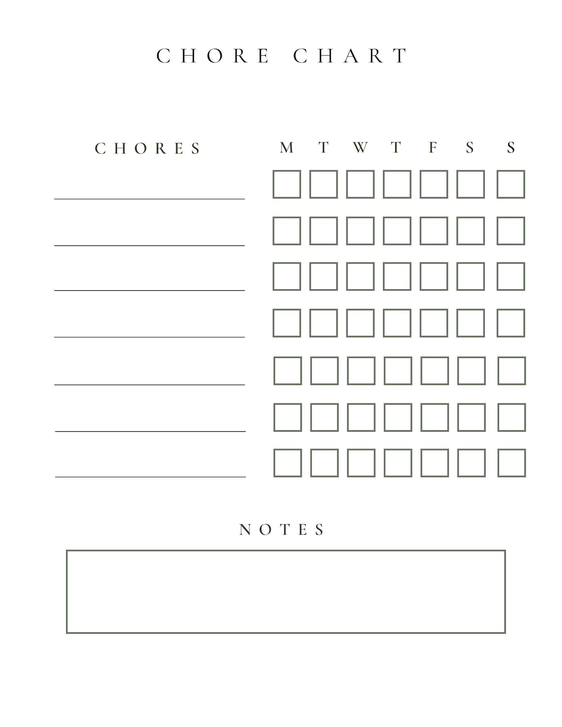 Minimalist Chore Chart Printable Weekly Schedule Planner Efficient Task ...