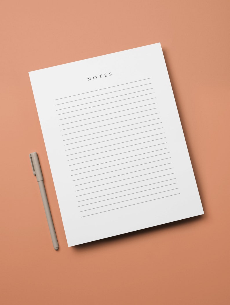 Minimalist Daily Notes Template | Printable Notes Sheet | Organize Your ...