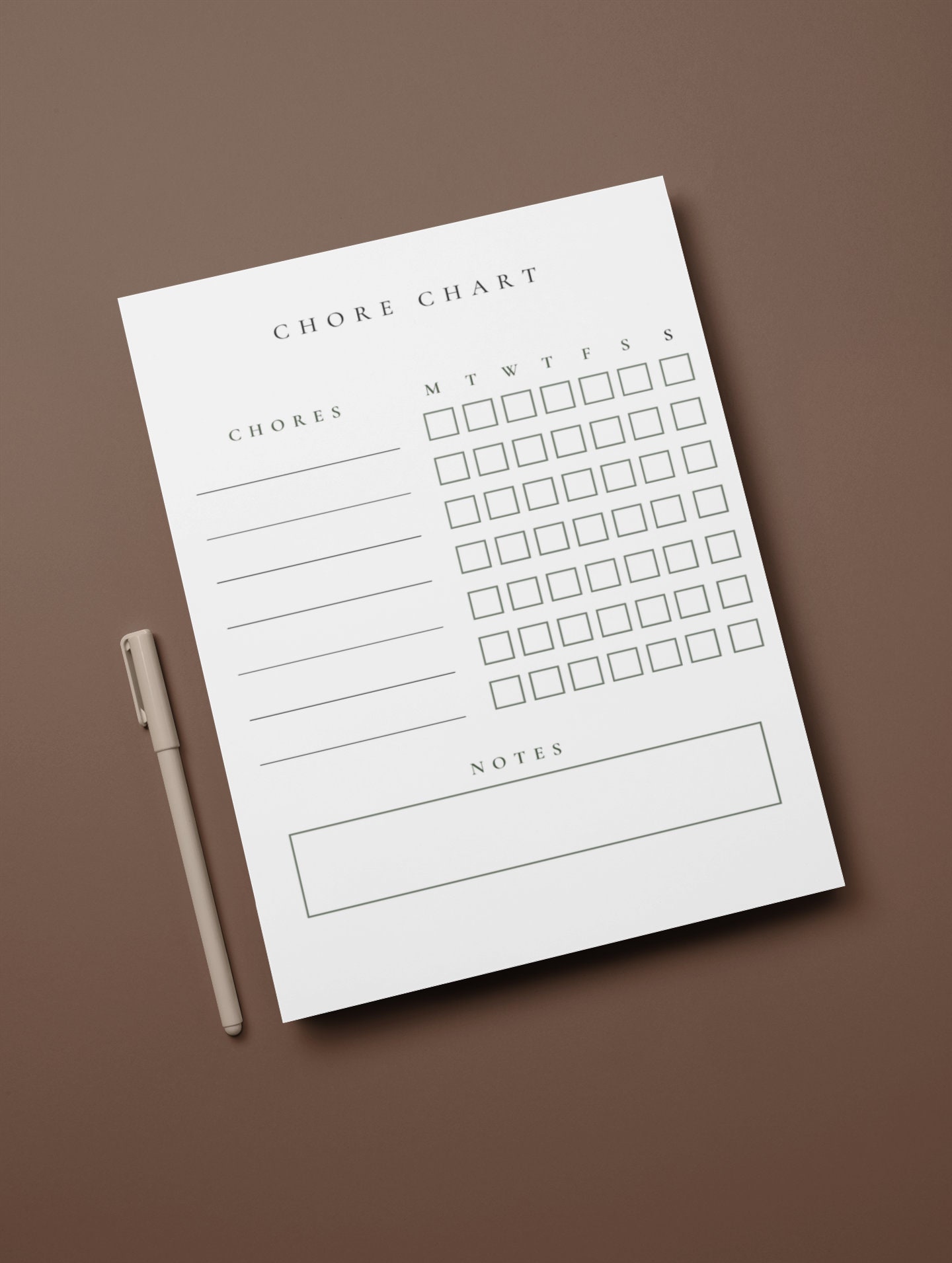 Minimalist Chore Chart Printable Weekly Schedule Planner Efficient Task ...