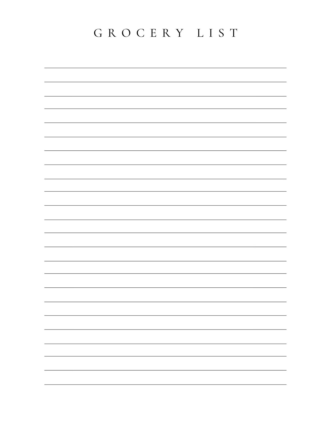 Minimalist Grocery List Template Printable Planning Sheet Easy Meal ...
