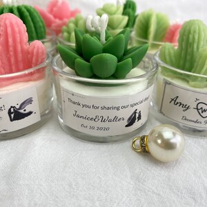 8-48pcs Custom Label Mini Succulent Candle/cactus Tealight Candles ...