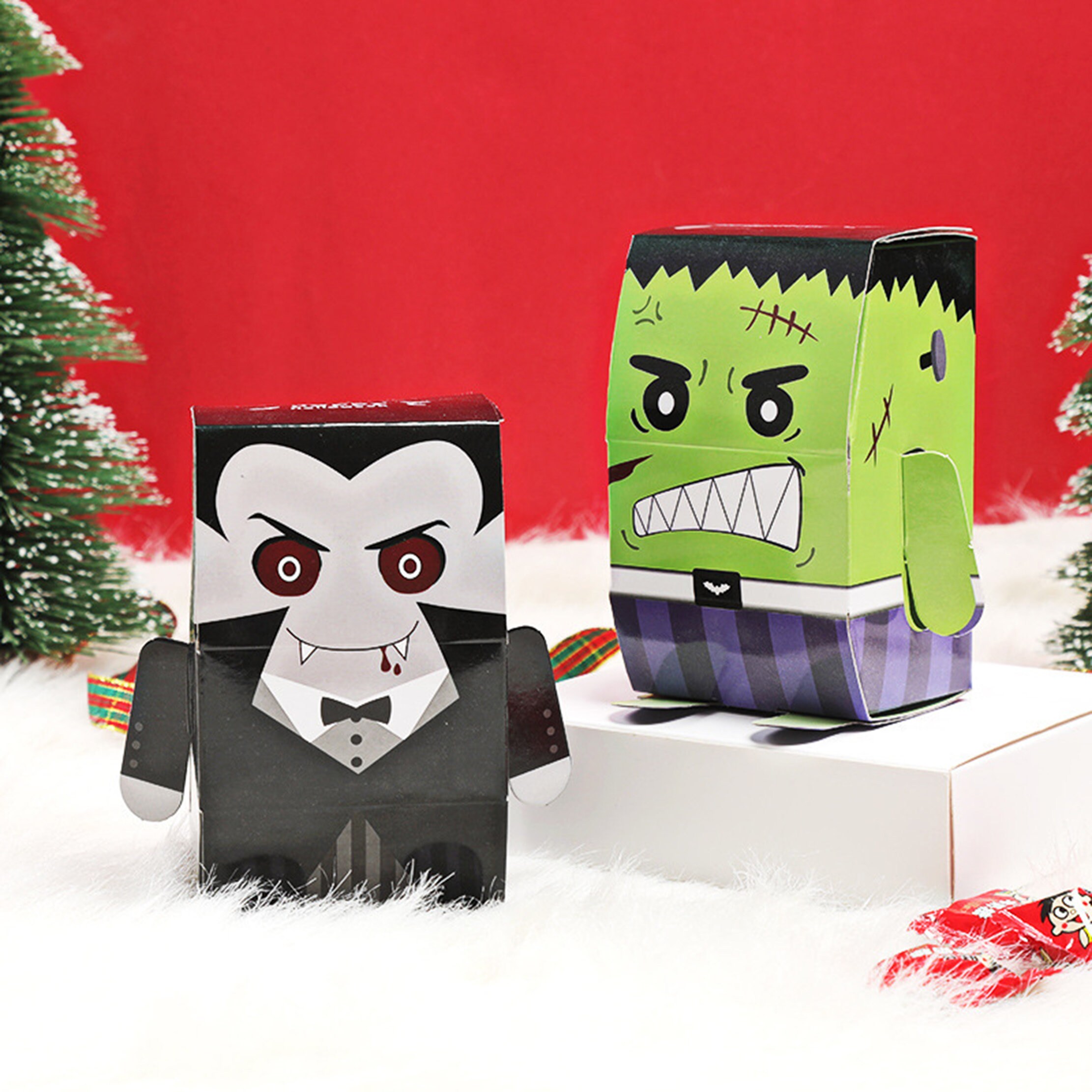 Halloween Treat Box/halloween Candy Boxes/frankenstein Trick - Etsy