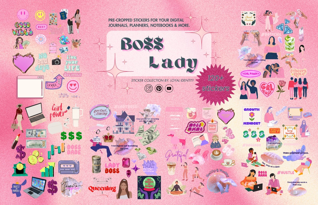 Boss Lady Digital Stickers, Goodnotes Planner Stickers (PNG) - Etsy