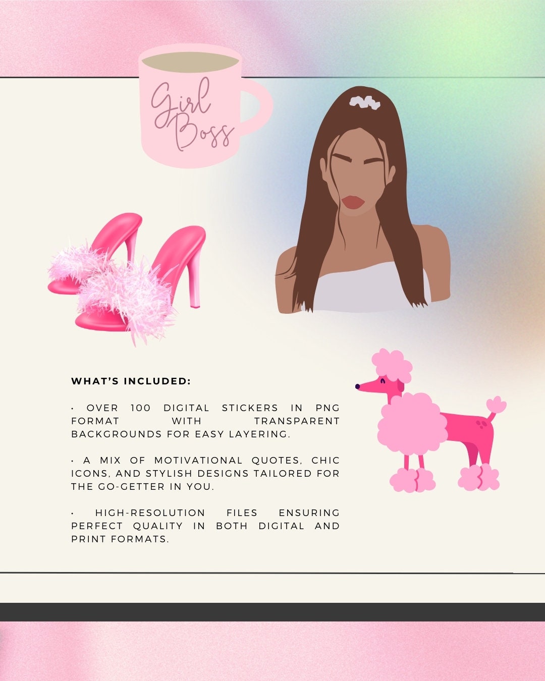 Boss Lady HD Digital Stickers, Aesthetic Goodnotes Stickers, Cute ...