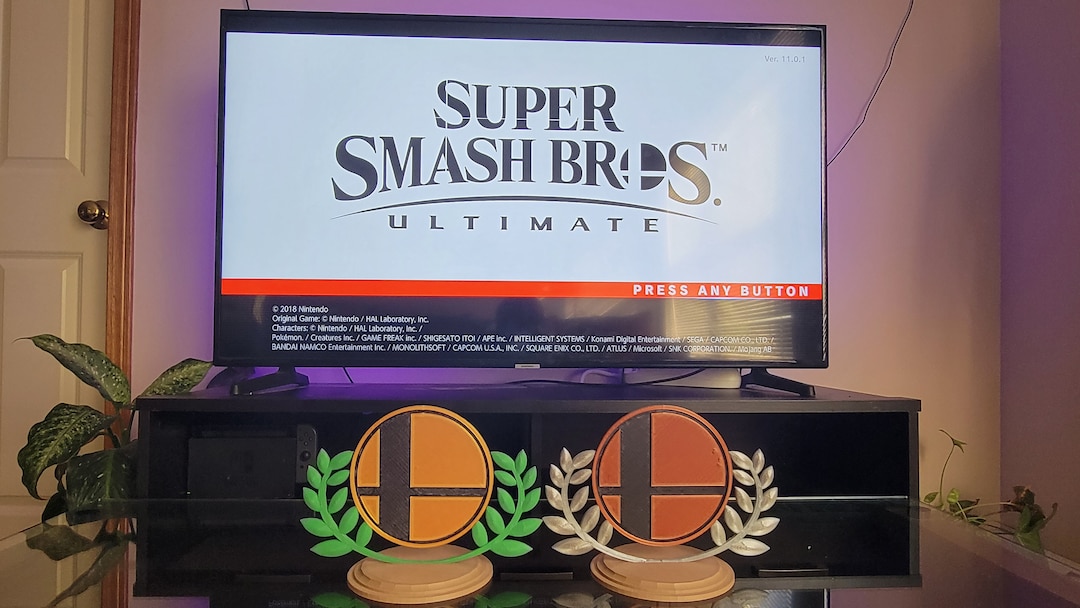 Super Smash Bros-inspired Trophy (real Wood Base!) - Etsy