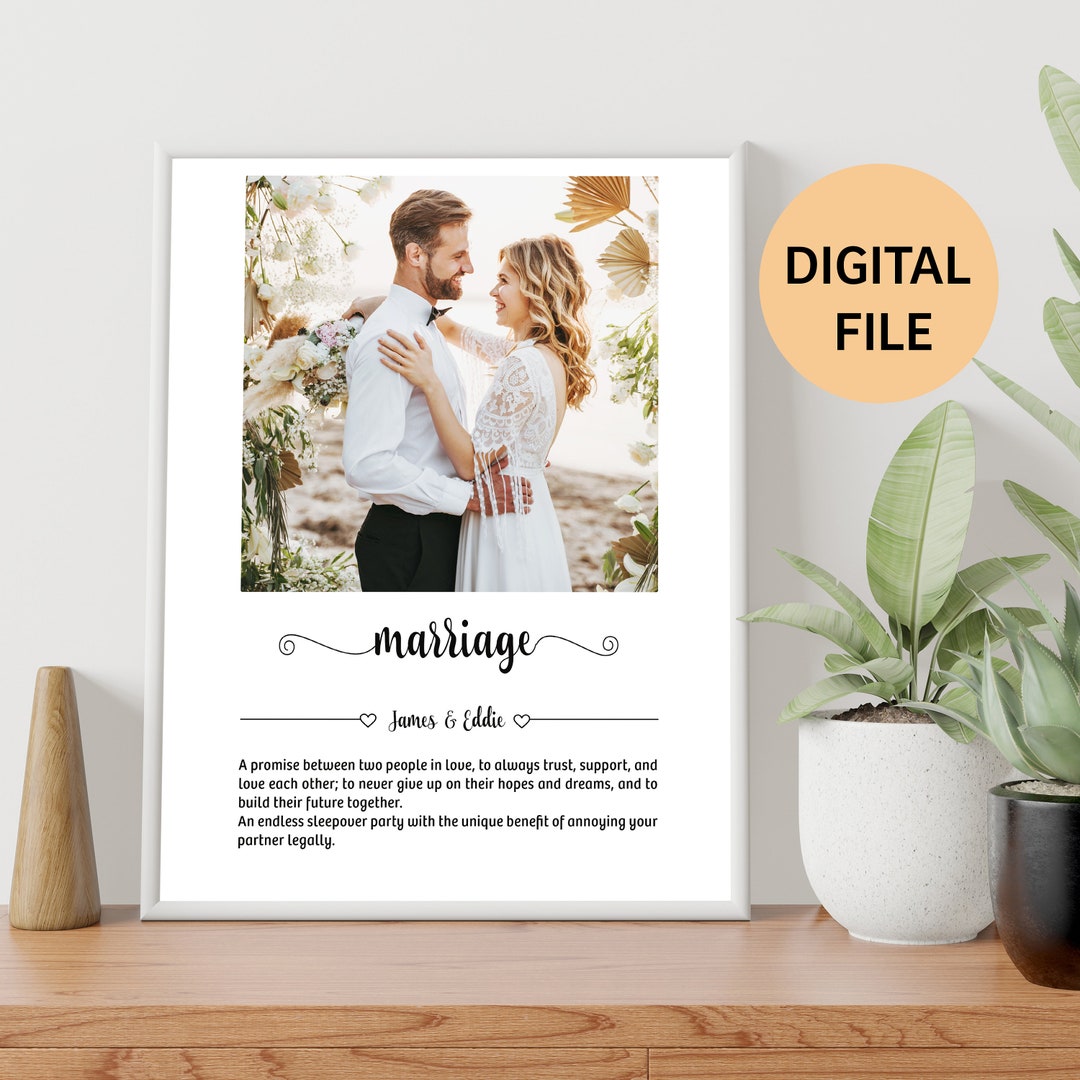 Personalised Marriage Printable | Marriage Definition Print ...
